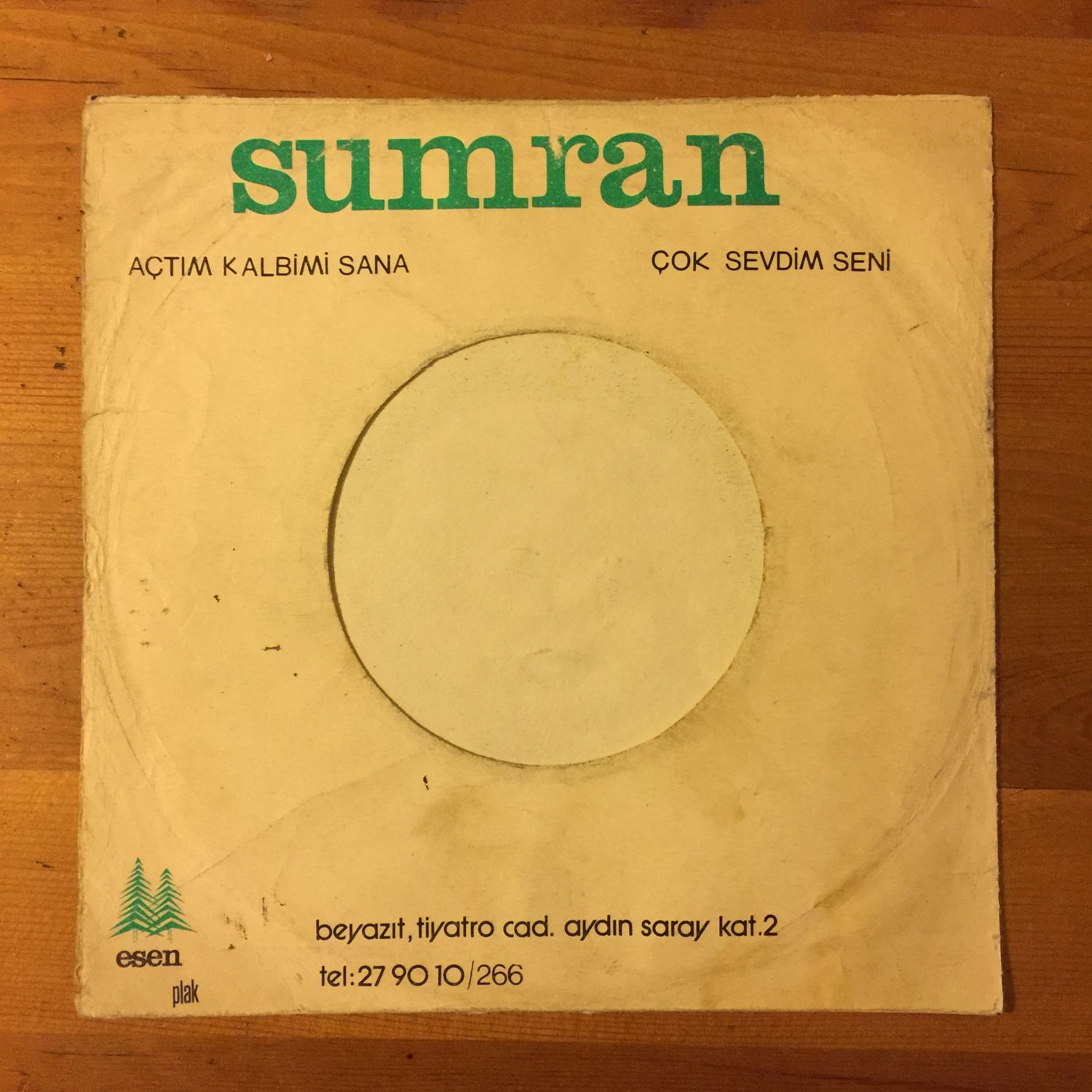 SUMRAN - Sadece kapaktır, plak yoktur. Arka kapak fotoğraflarda ...